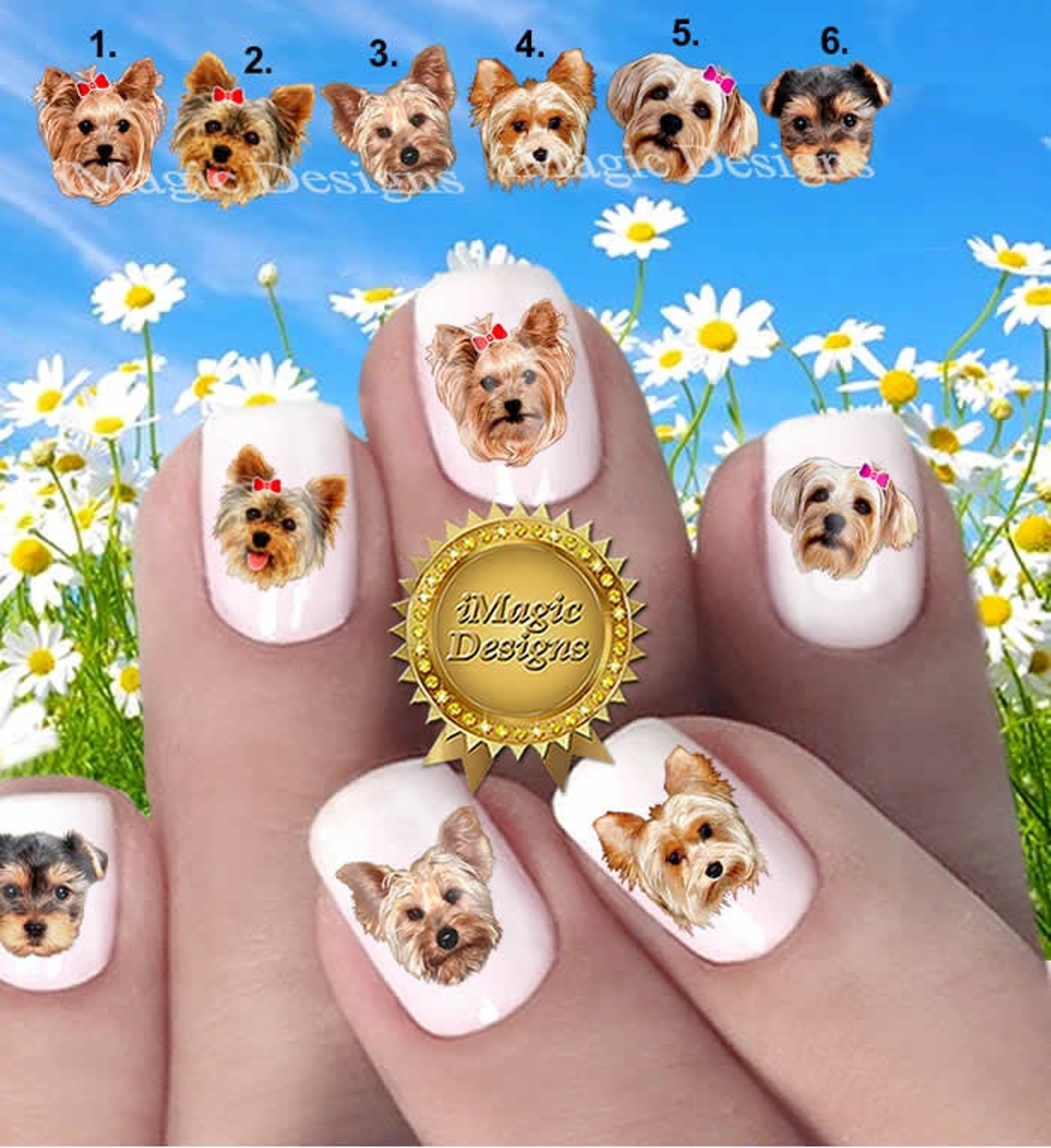 Nail Stickers, Water Slide Nail Decals, Nail Tattoos, Dogs Photo Shoot ...