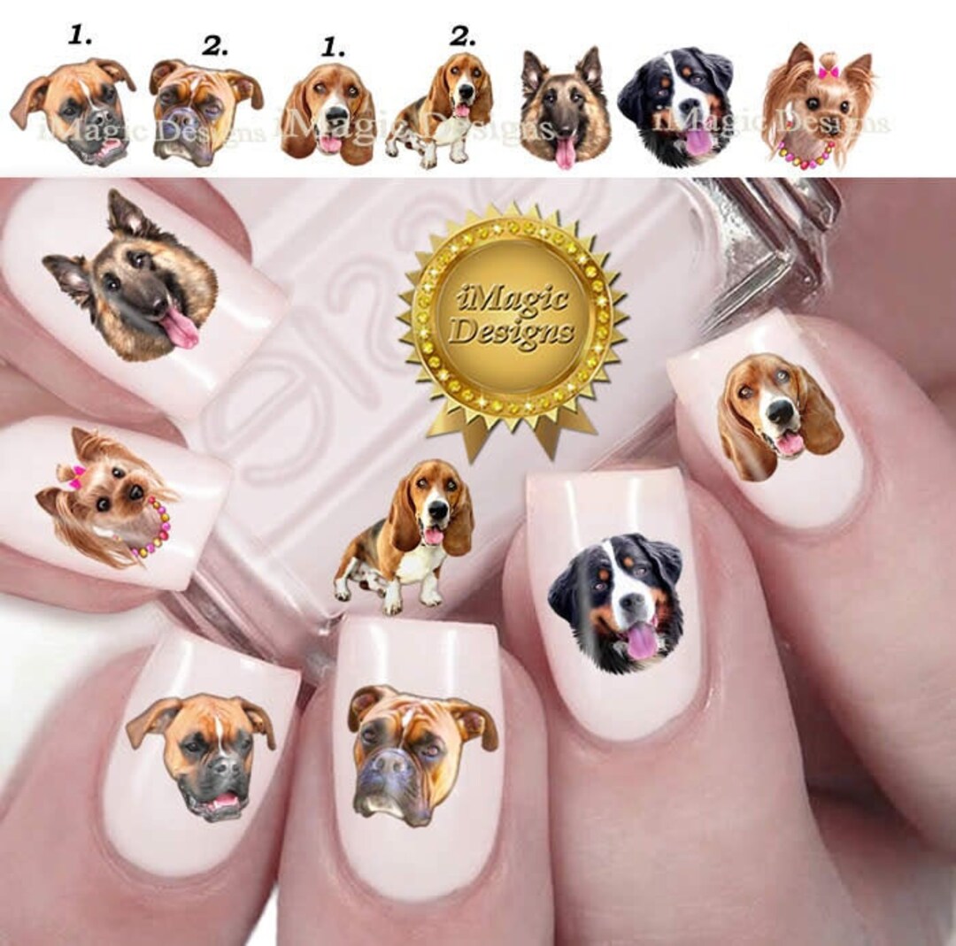 Nail Tattoos, Water Slide Nail Decals, Nail Stickers, Dog Photos ...