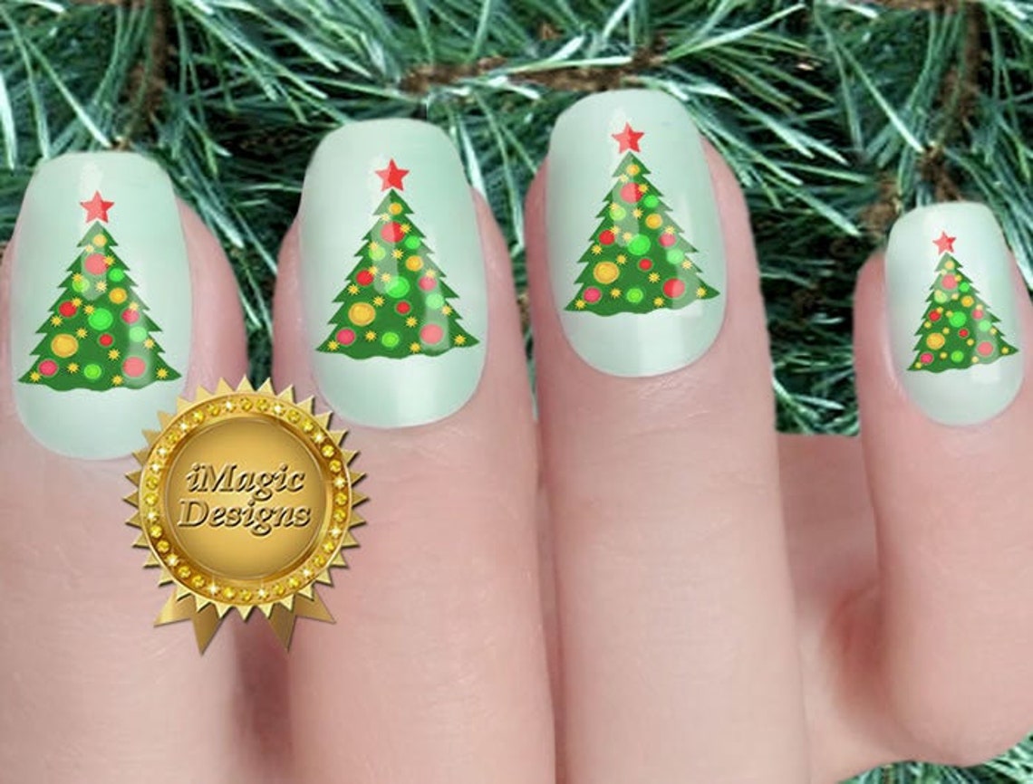 Christmas Nail Decals Waterslide Nail Stickers Christmas - Etsy