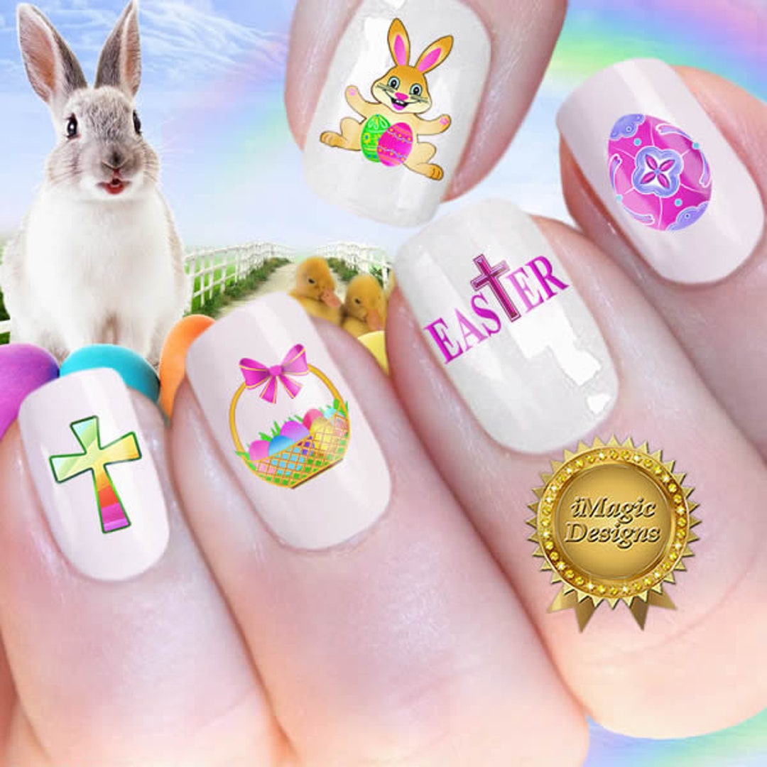 Easter Nail Stickers, Water Slide Nail Decals, Happy Easter! - Etsy