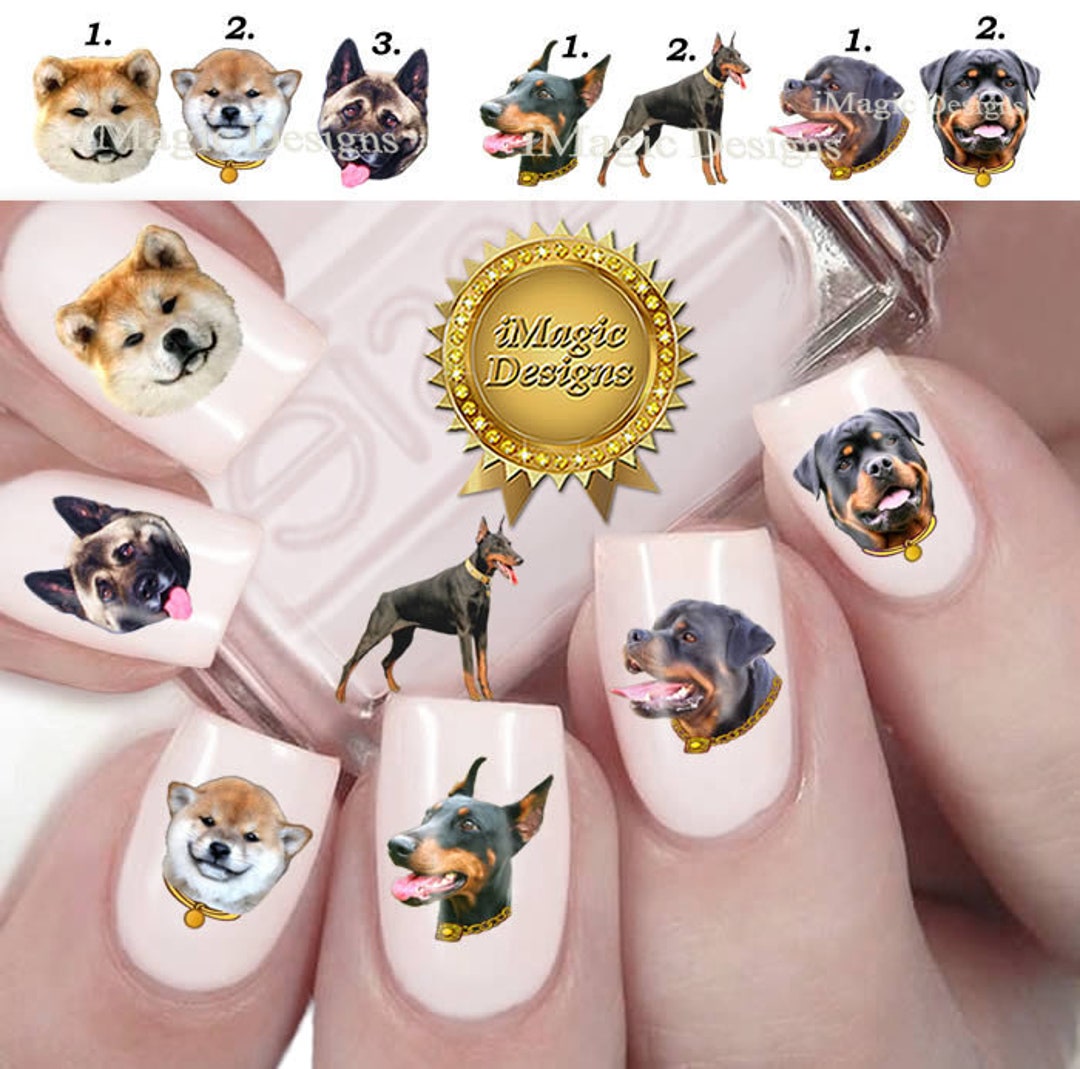 Nail Decals, Water Slide Nail Transfers, Nail Stickers, Dogs Photo ...