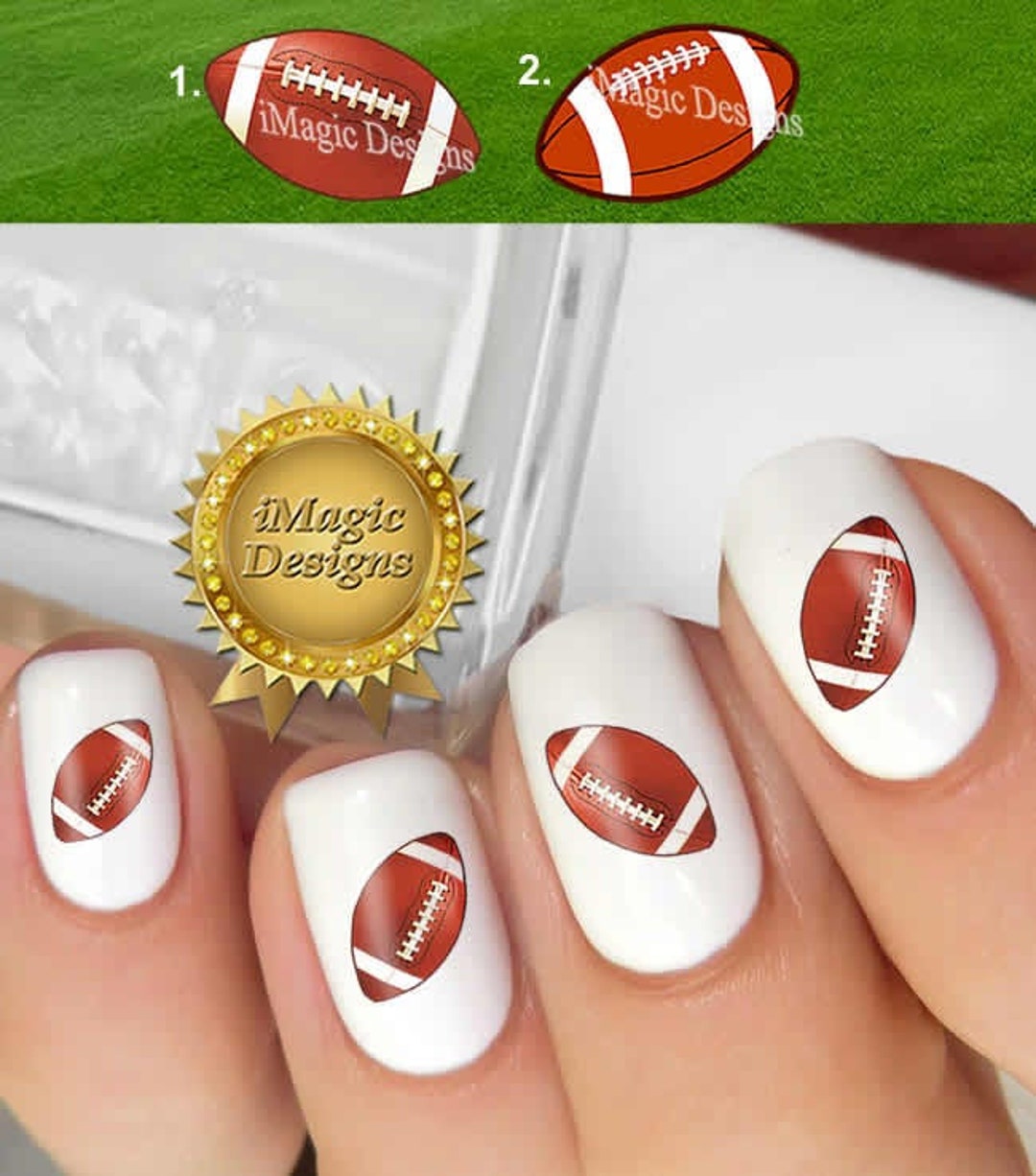 Nail Decals, Water Slide Nail Stickers, Football, Nail Tattoos - Etsy