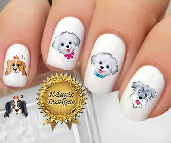 Nail Decals Water Slide Nail Transfers Dog Nail Stickers - Etsy