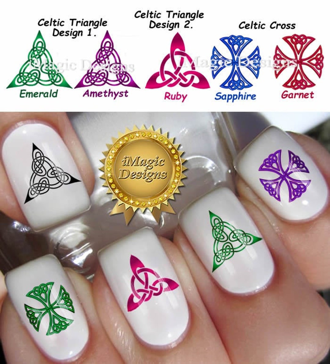 Celtic Nail Decals Stickers, Water Slide Nail Transfers, Celtic ...