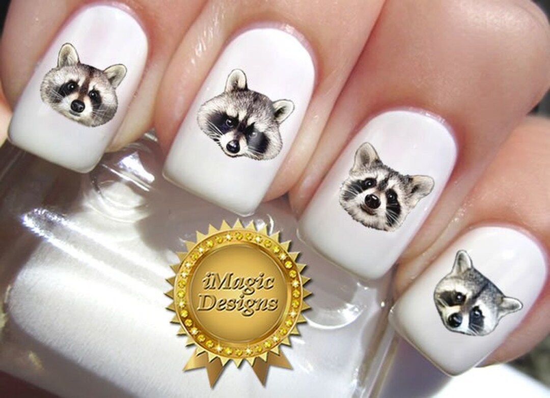 Nail Decals, Water Slide Nail Stickers, Racoon, Nail Tattoos - Etsy