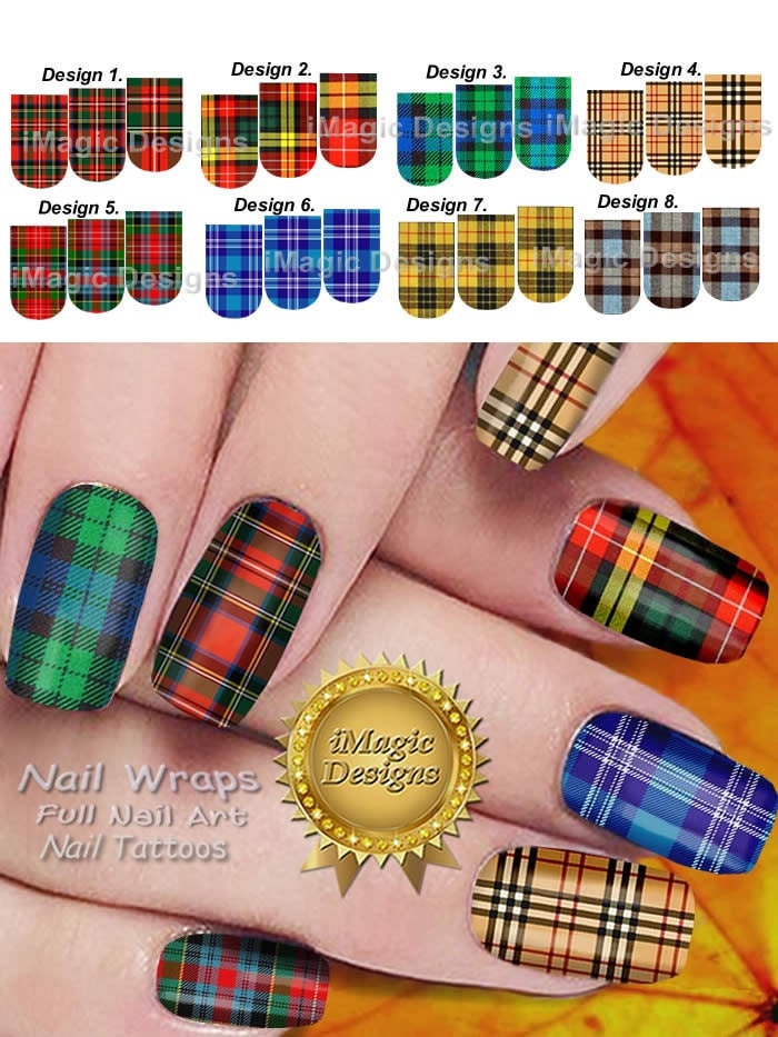 Nail Wraps, Waterslide Full Nail Decals, Scottish Tartans, Nail Tattoos ...