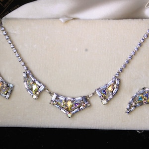 1950s Jay Flex Sterling Necklace and Earrings Set Parure Sterling ...