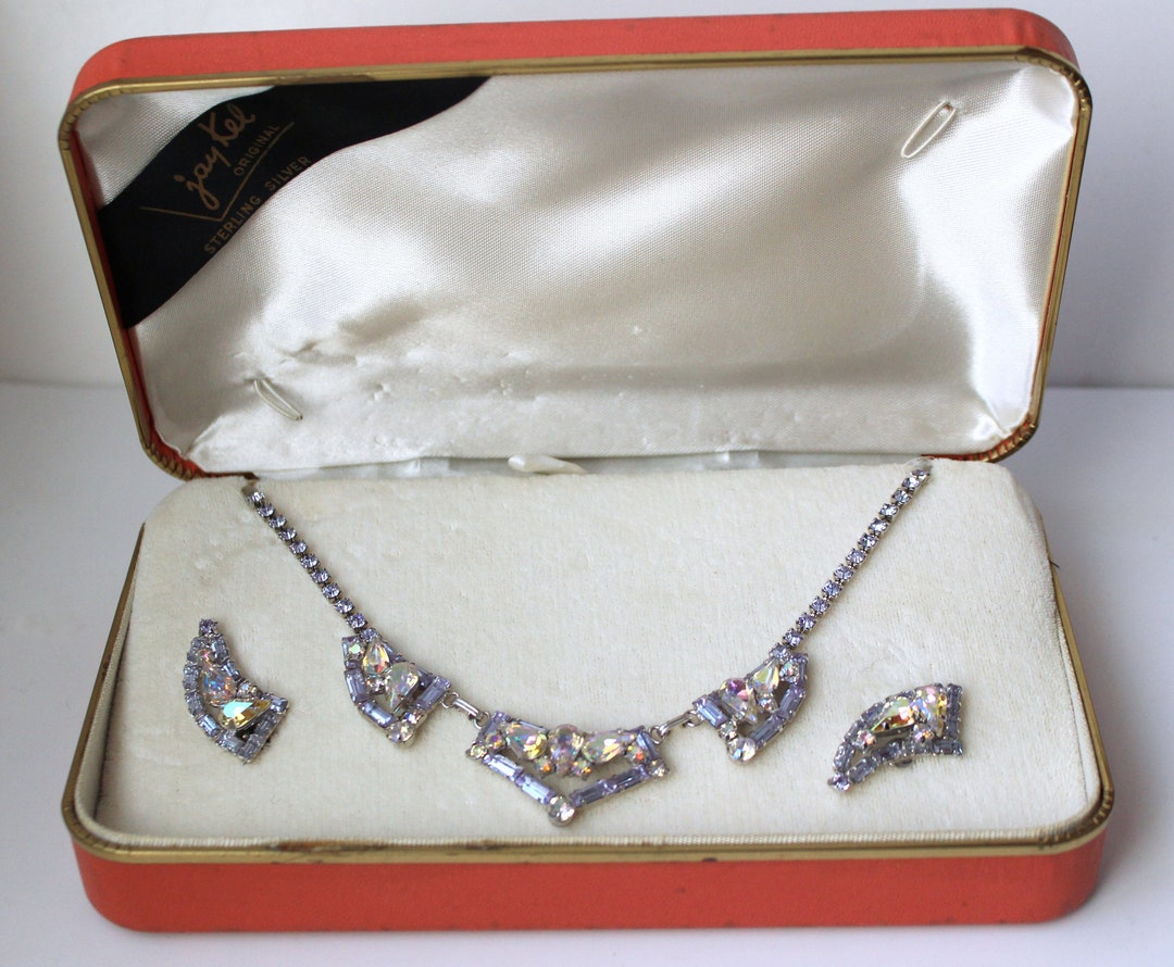 1950s Jay Flex Sterling Necklace and Earrings Set Parure Sterling ...