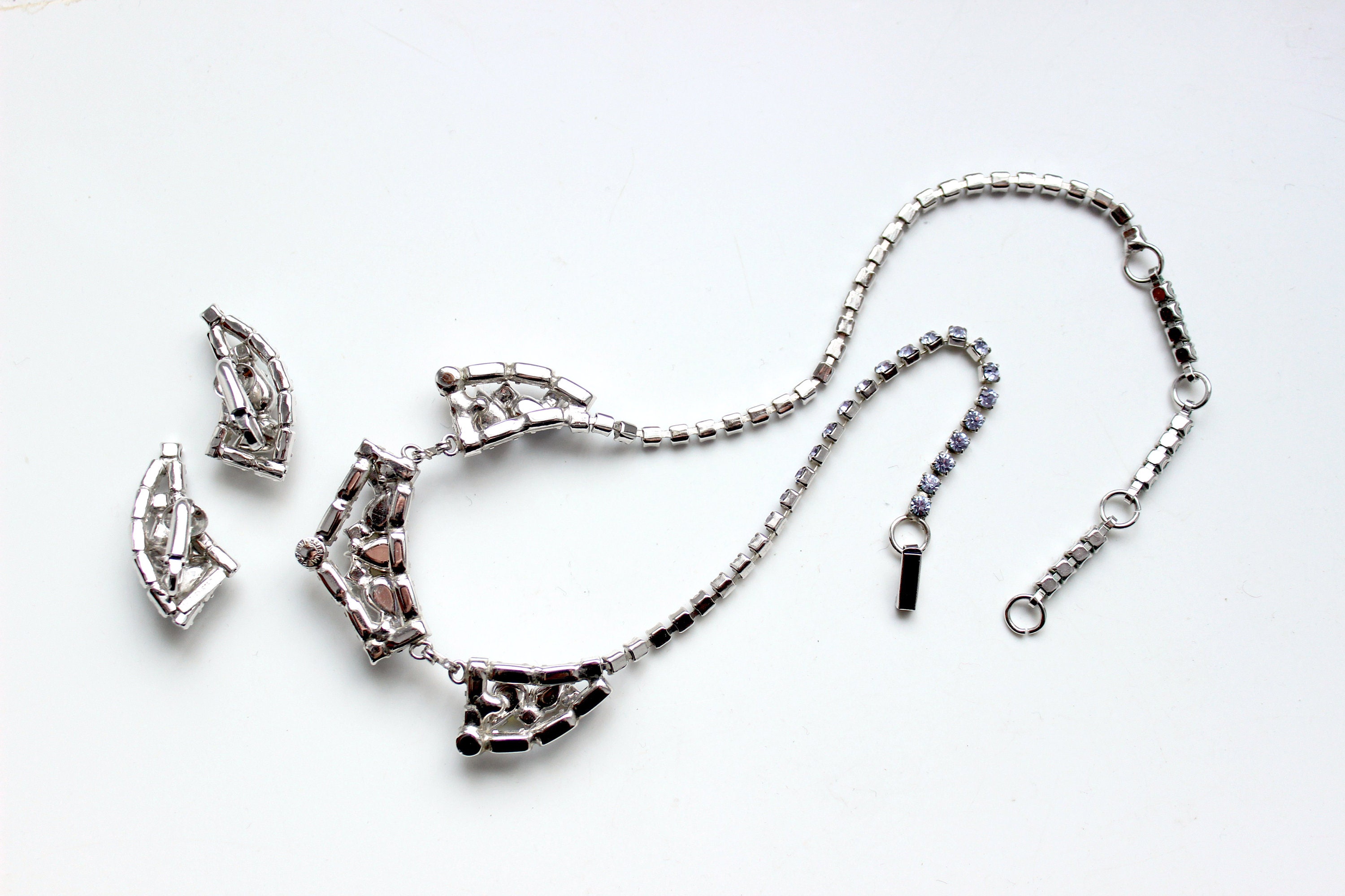 1950s Jay Flex Sterling Necklace and Earrings Set Parure Sterling ...