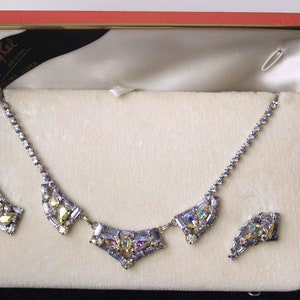 1950s Jay Flex Sterling Necklace and Earrings Set Parure Sterling ...
