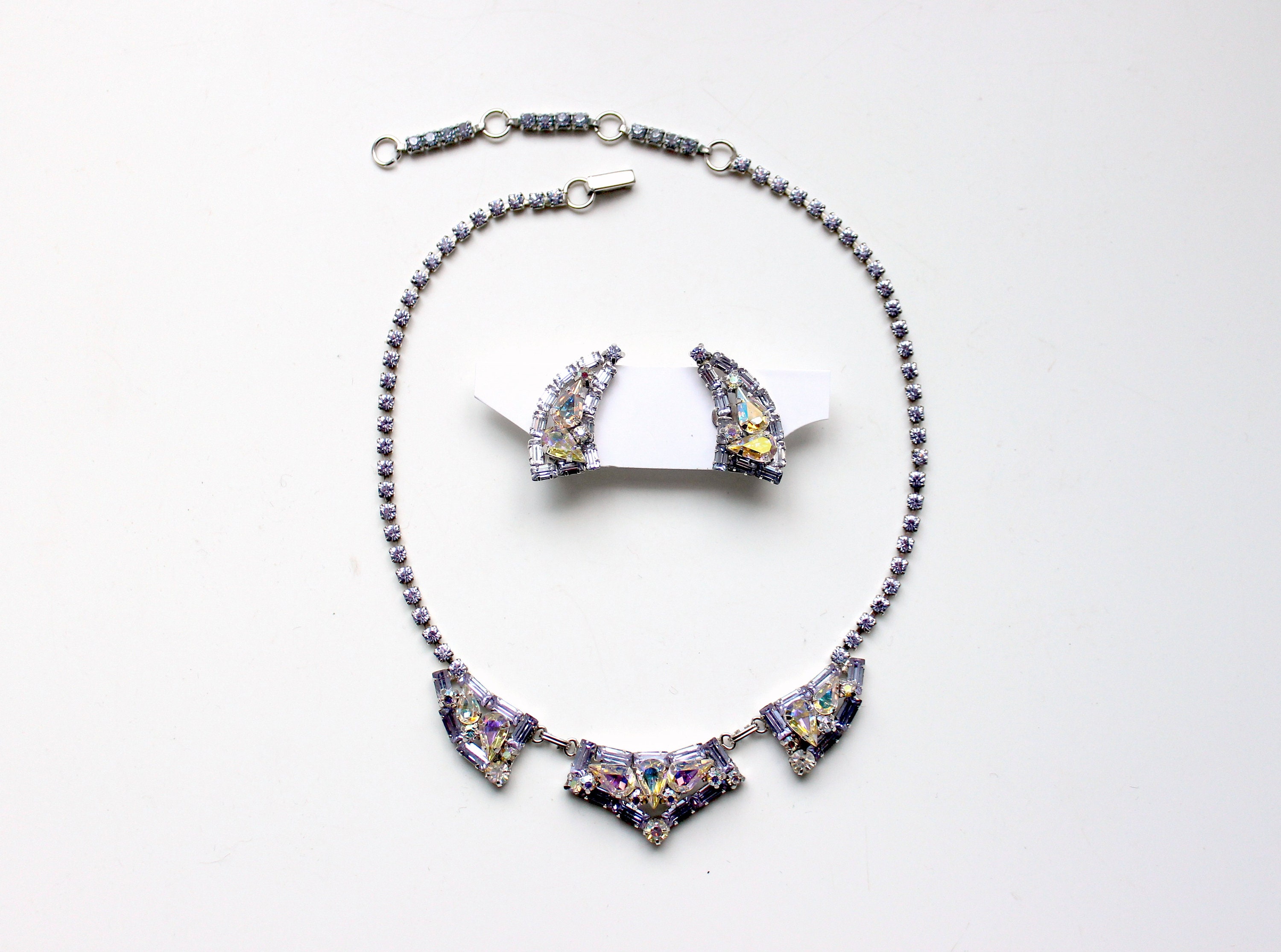 1950s Jay Flex Sterling Necklace and Earrings Set Parure Sterling ...