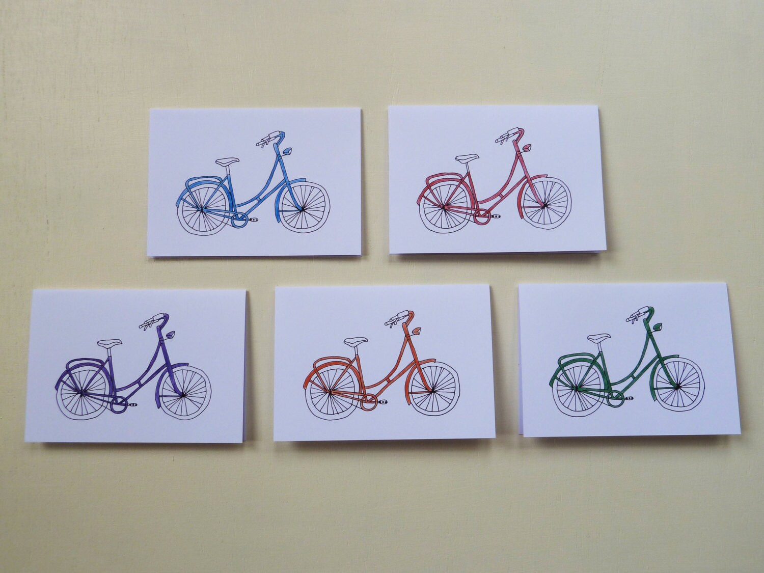 Illustrated Bicycle Greetings Card - Etsy