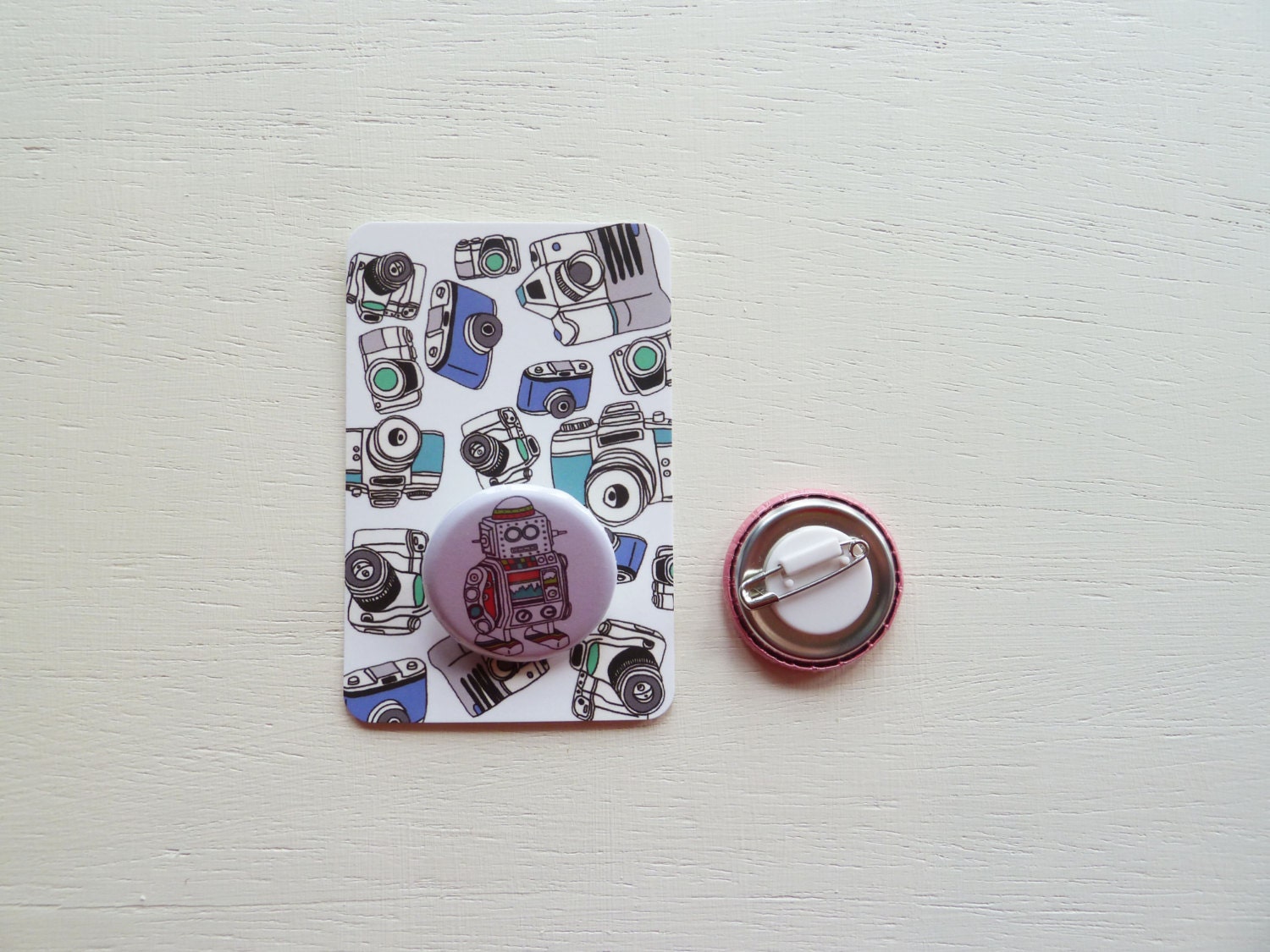 Illustrated Badges Camera Bicycle Robot Trainer - Etsy