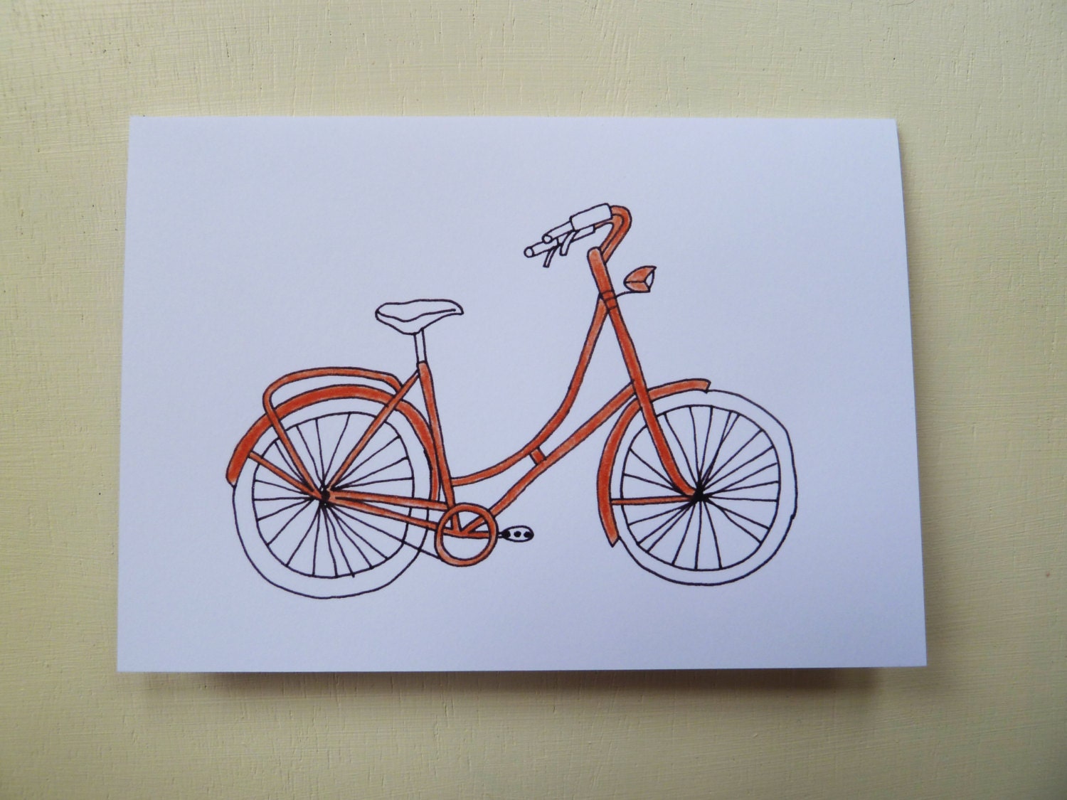 Illustrated Bicycle Greetings Card - Etsy