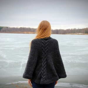 Knit Poncho Pattern - Women Poncho Pattern - Kids Poncho Pattern - Cable Knit Poncho Pattern ...