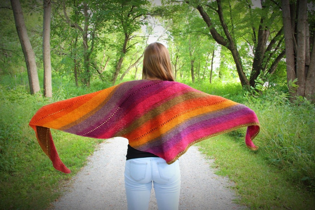 Boomerang Knit Shawl Pattern, Triangle Scarf (PDF Pattern) - Etsy