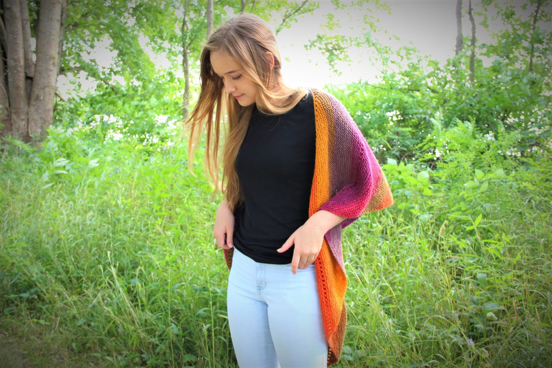 Boomerang Knit Shawl Pattern, Triangle Scarf (PDF Pattern) - Etsy