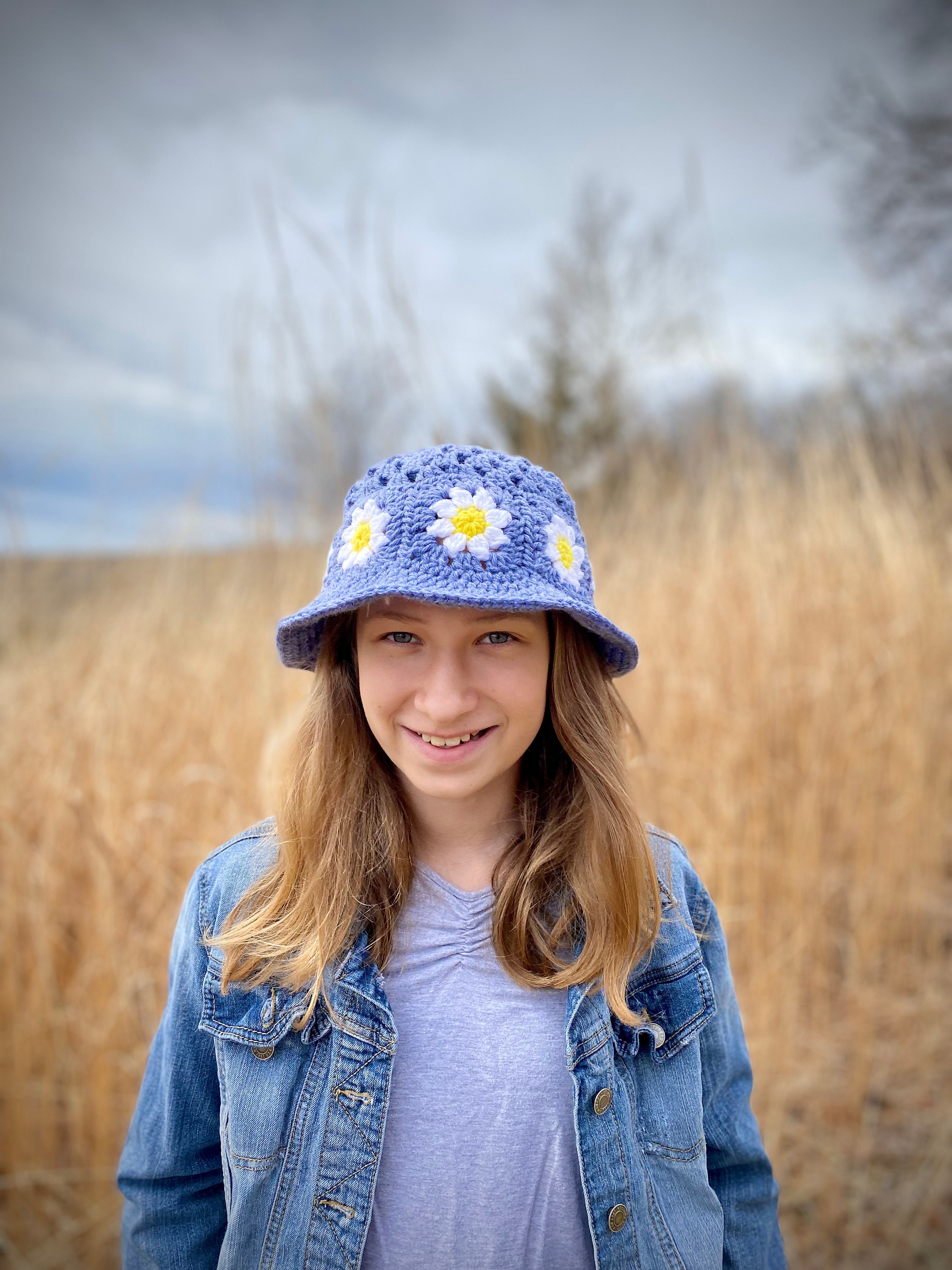 Granny Square Bucket Hat Pattern - Granny Square Hat Pattern - Boho ...