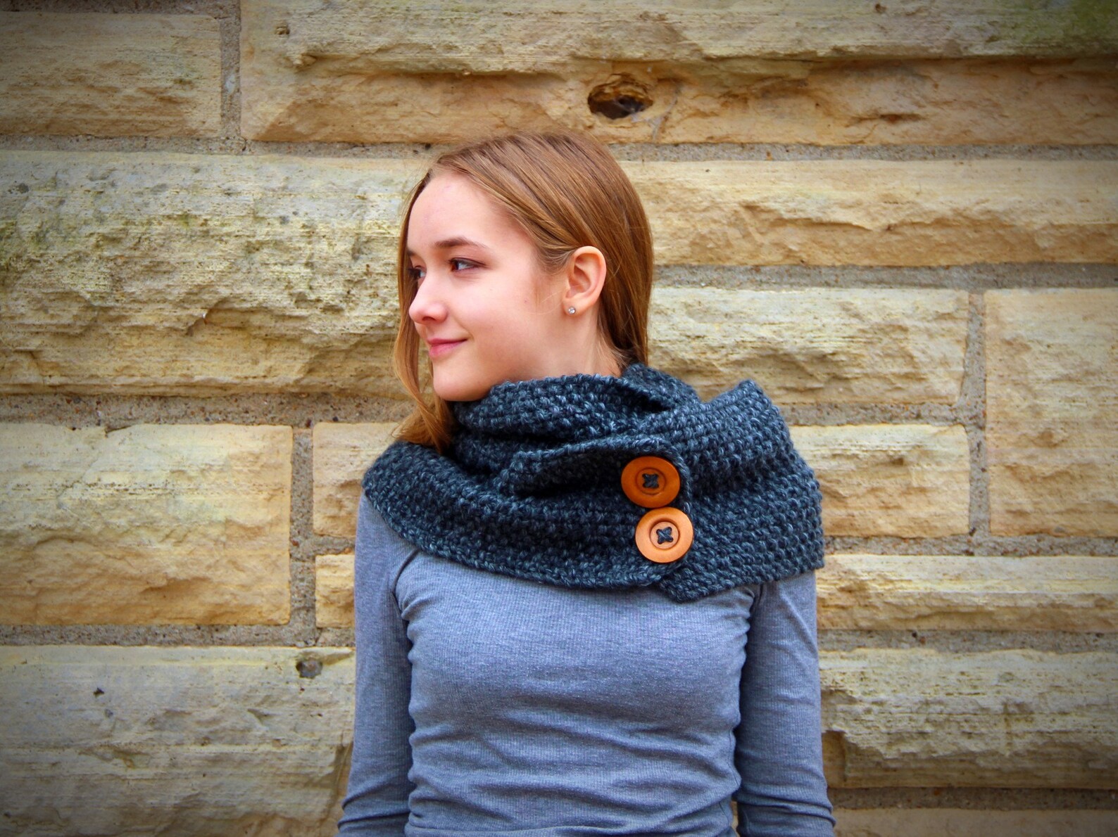 Button Scarf Pattern Knit Scarf Pattern Chunky Scarf - Etsy