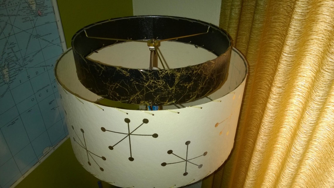 Vintage Mid Century Style Fiberglass 2 Tiered Lamp Shade - Etsy