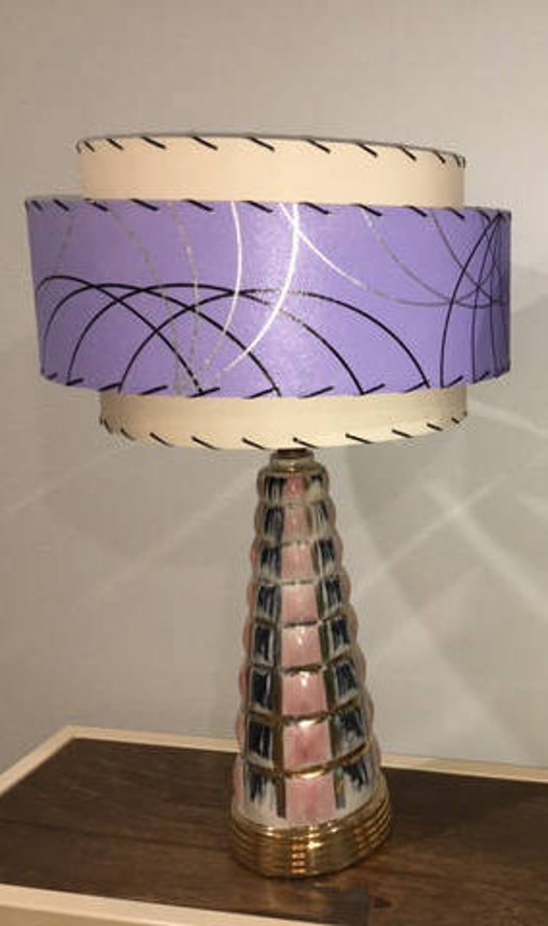 Mid Century Style 3 Tier Fiberglass Lamp Shade Retro Modern Etsy