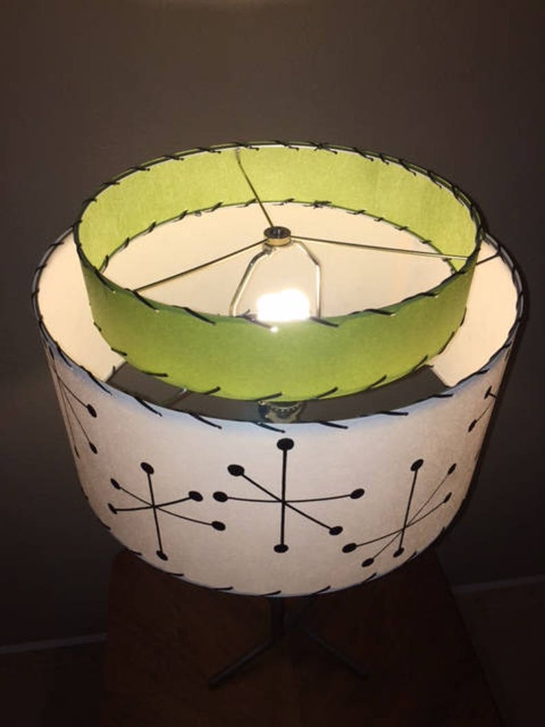 Mid Century Vintage Style 2 Tier Fiberglass Lamp Shade Modern - Etsy