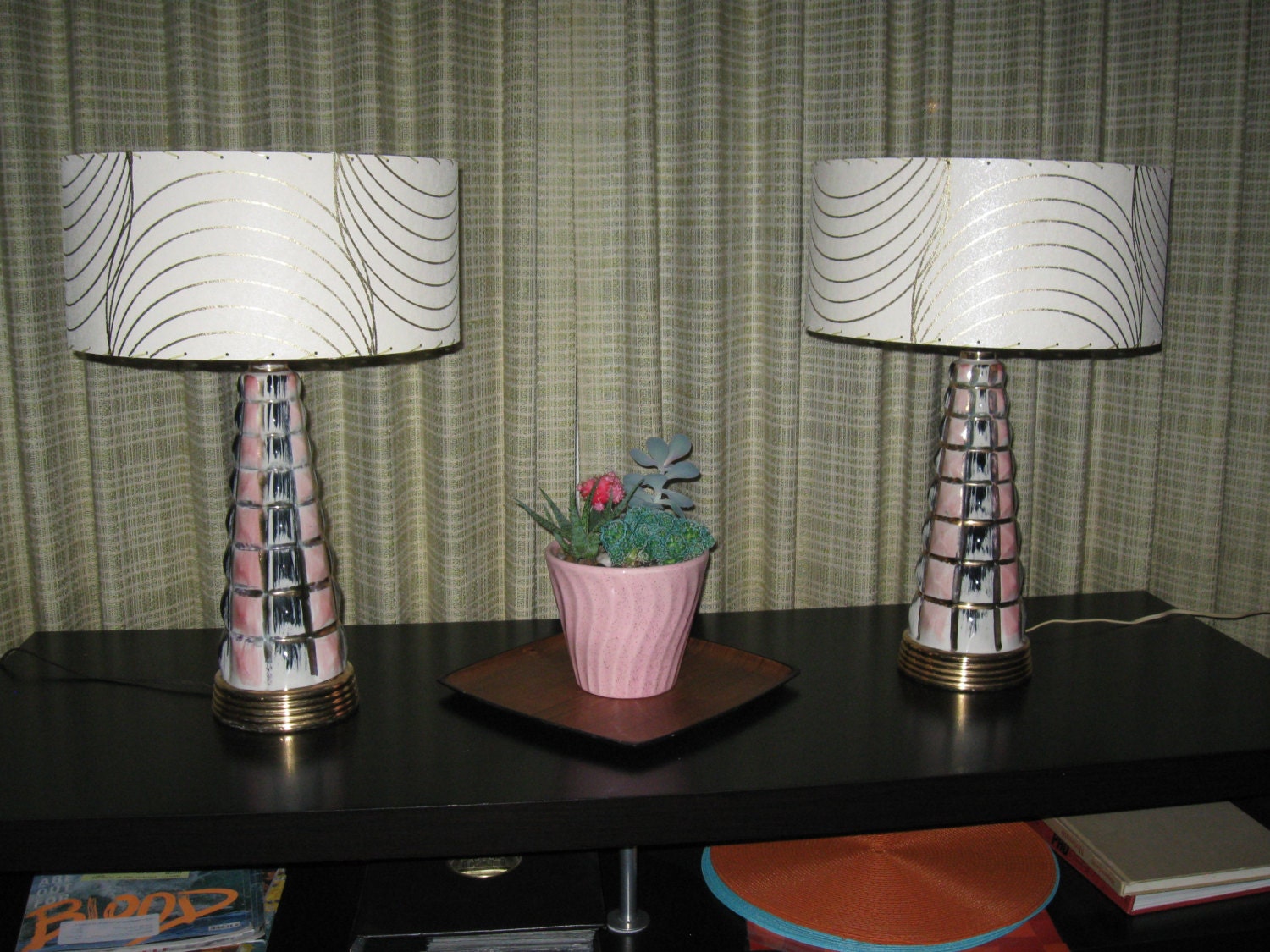 Mid Century Style Fiberglass Lamp Shade Retro Modern Ivory GLD ARC - Etsy