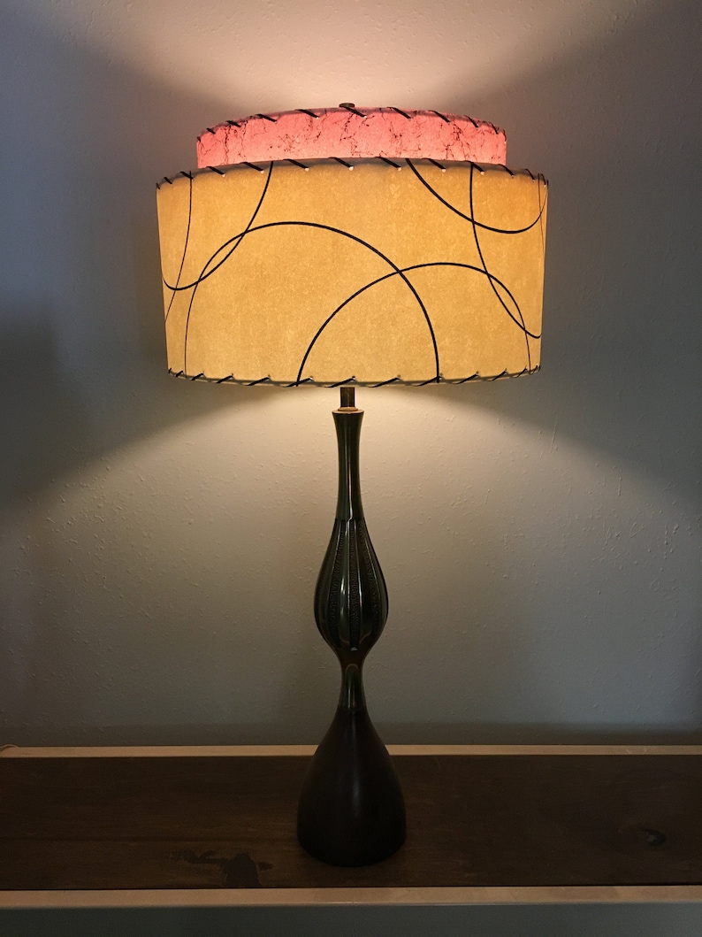 Mid Century Vintage Style 2 Tier Fiberglass Lamp Shade Modern - Etsy