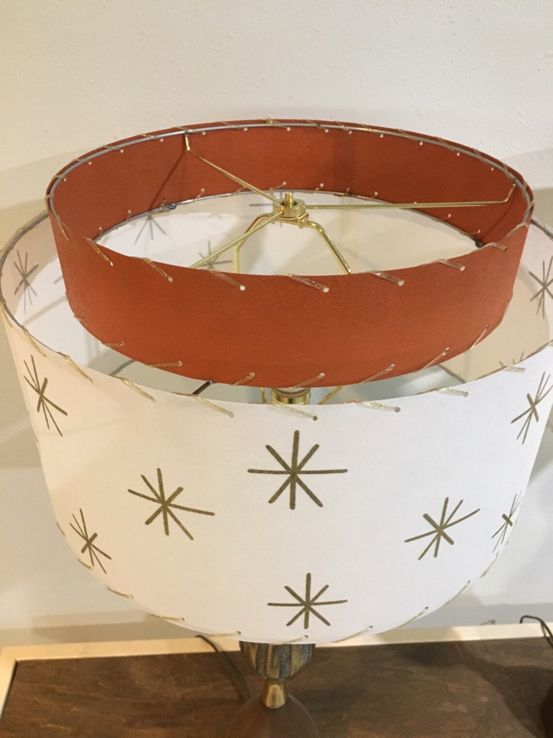 Mid Century Vintage Style 2 Tier Fiberglass Lamp Shade Modern | Etsy