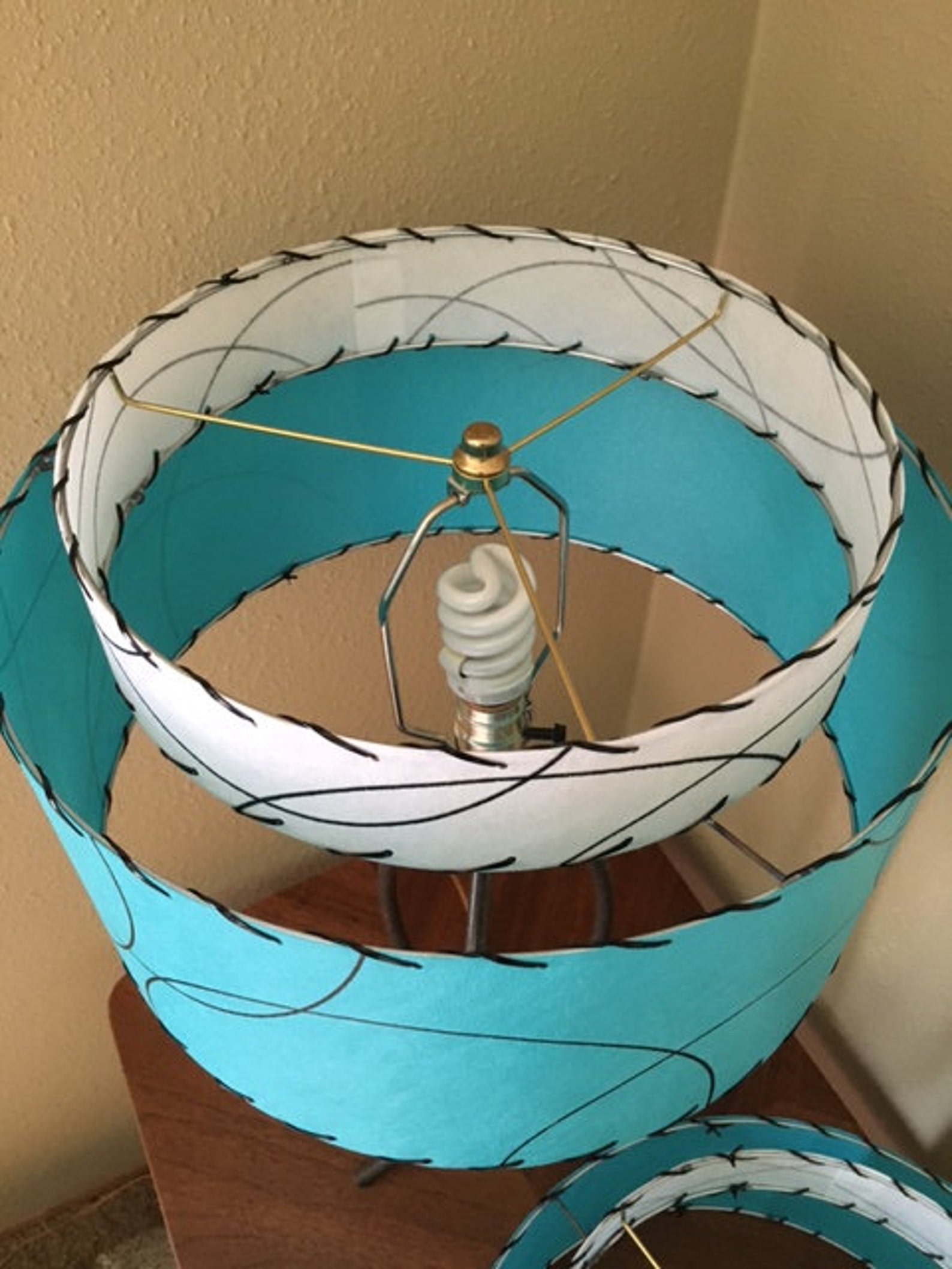 Mid Century Vintage Style 2 Tier Fiberglass Lamp Shade Modern - Etsy