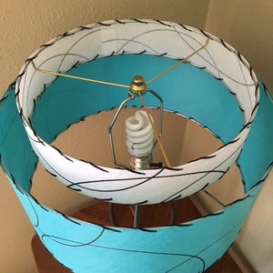 Mid Century Vintage Style 2 Tier Fiberglass Lamp Shade Modern Atomic ...