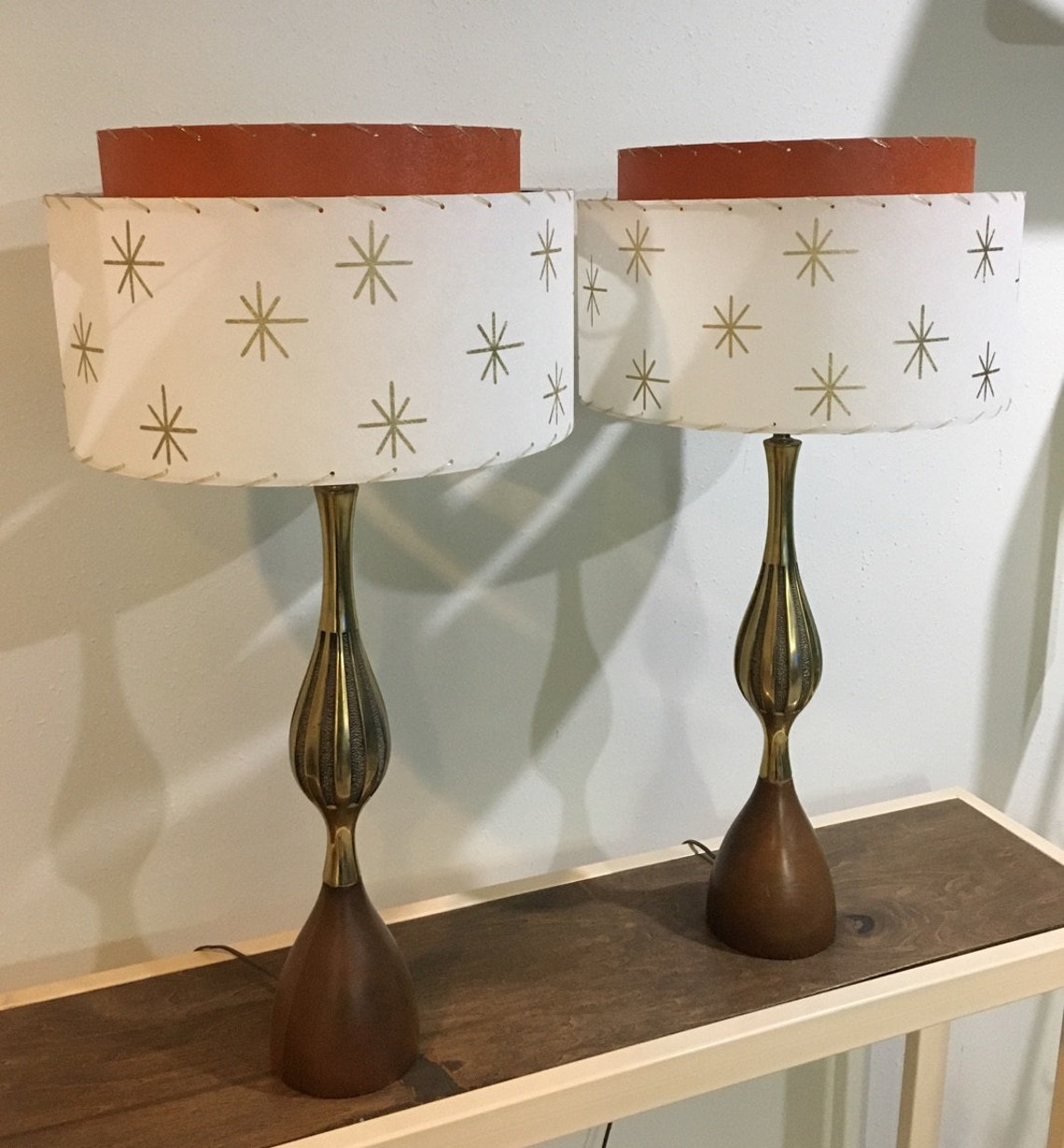 Mid Century Vintage Style 2 Tier Fiberglass Lamp Shade Modern | Etsy