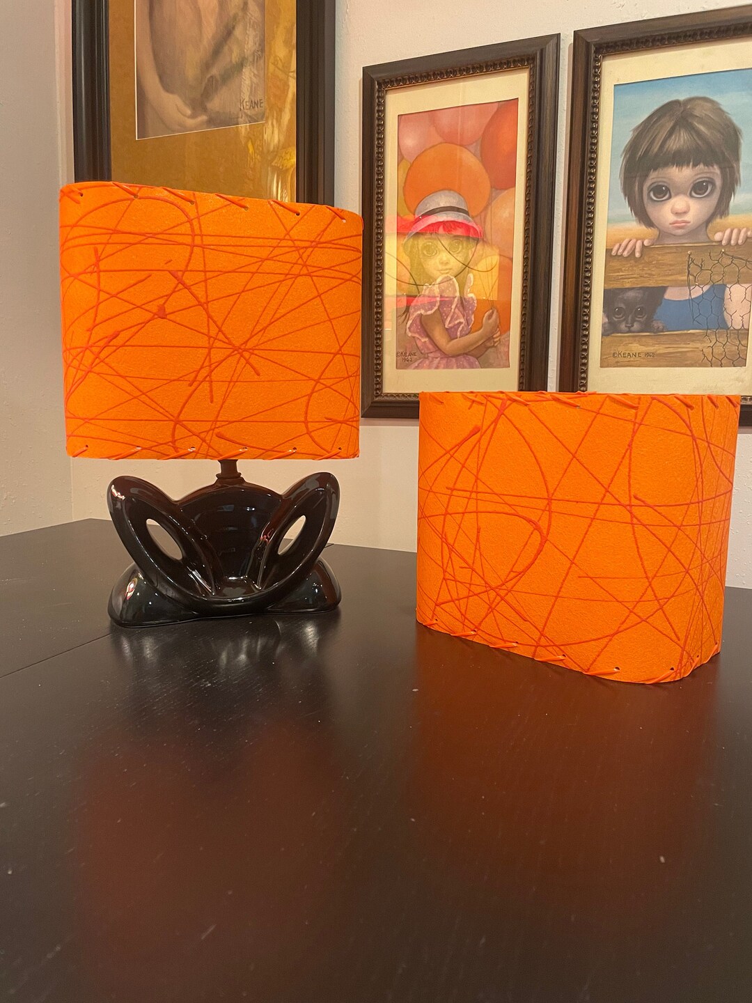 Custom Pair of Mid Century Style Rectangular Fiberglass Lamp Shades ...