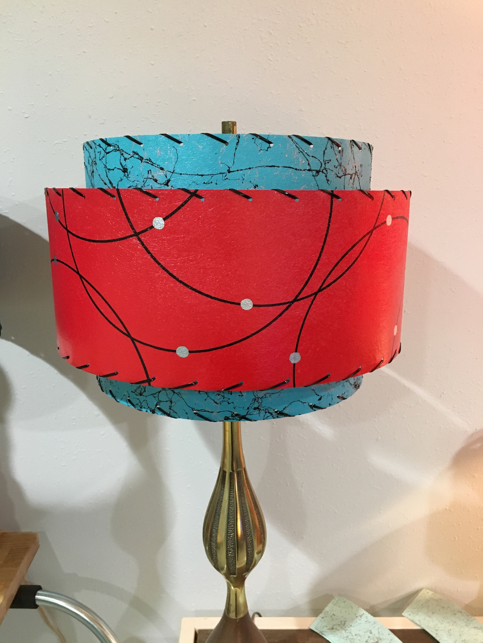 Mid Century Style 3 Tier Fiberglass Lamp Shade Retro Modern 15X10 ...