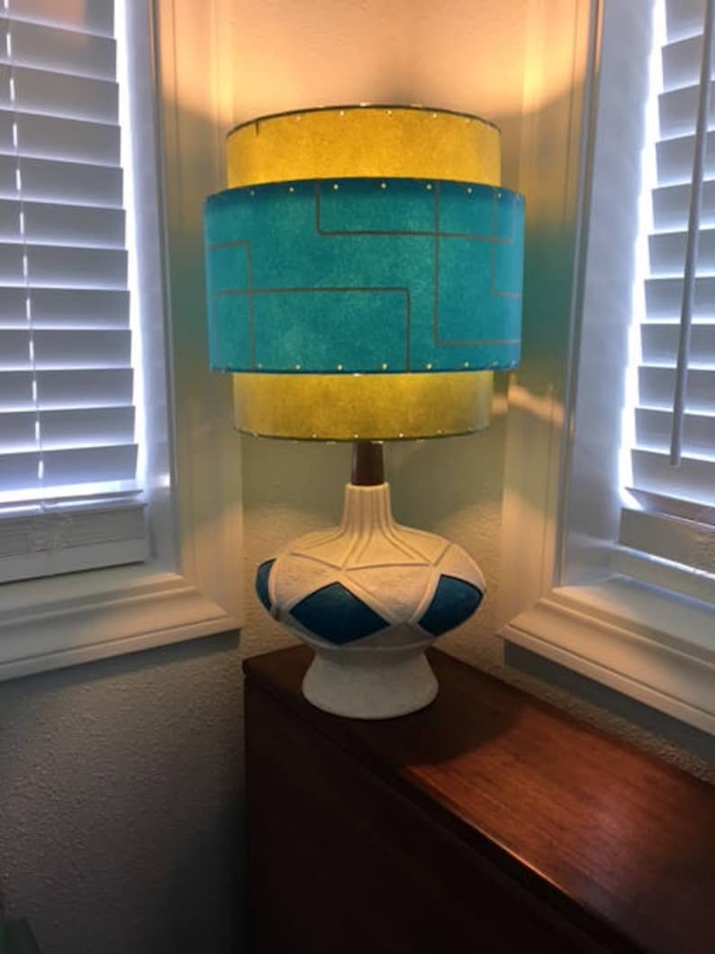 Vintage Mid Century Style Fiberglass Lamp Shade Modern Atomic - Etsy