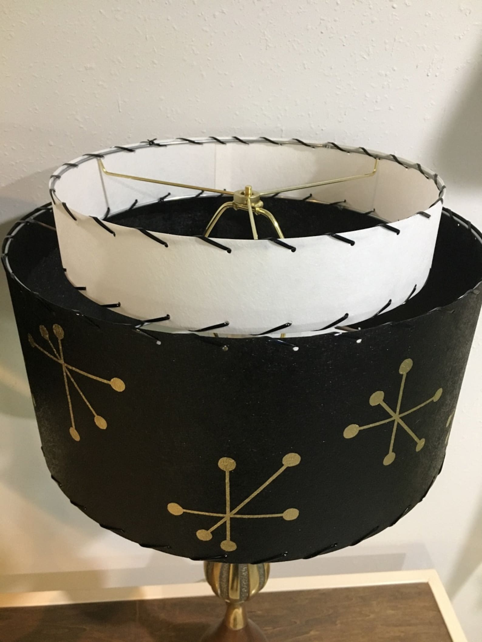 Vintage Mid Century Style Fiberglass 2 Tiered Lamp Shade - Etsy