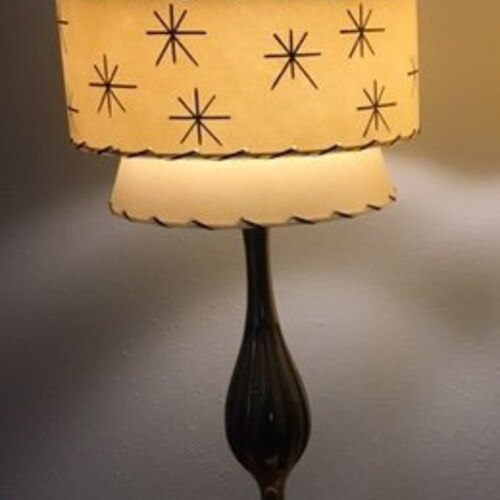 Vintage Mid Century Style Fiberglass Lamp Shade Modern Atomic Etsy