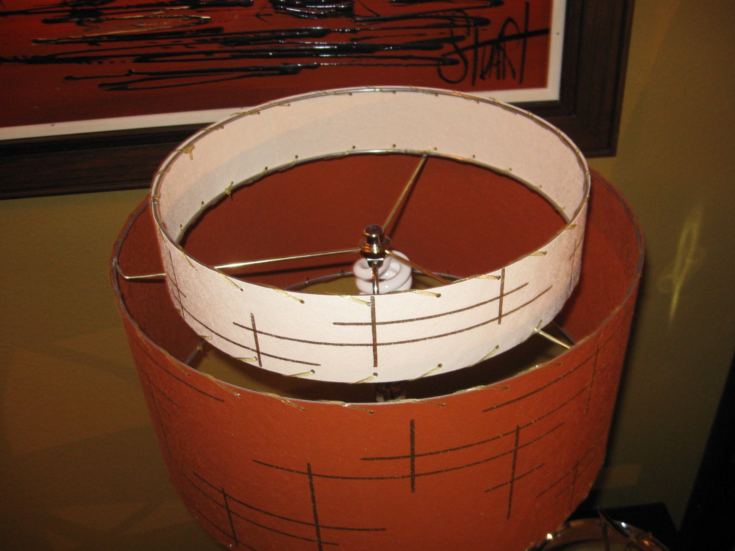 Mid Century Vintage Style 2 Tier Fiberglass Lamp Shade Modern - Etsy