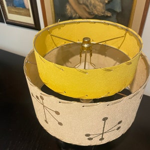 Mid Century Vintage Style 2 Tier Fiberglass Lamp Shade Modern Atomic ...