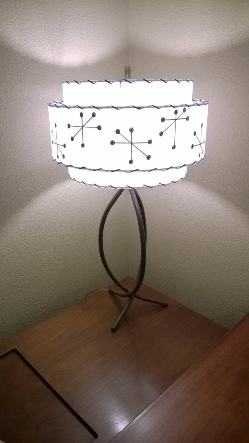 Vintage Mid Century Style Fiberglass Lamp Shade Modern Atomic - Etsy