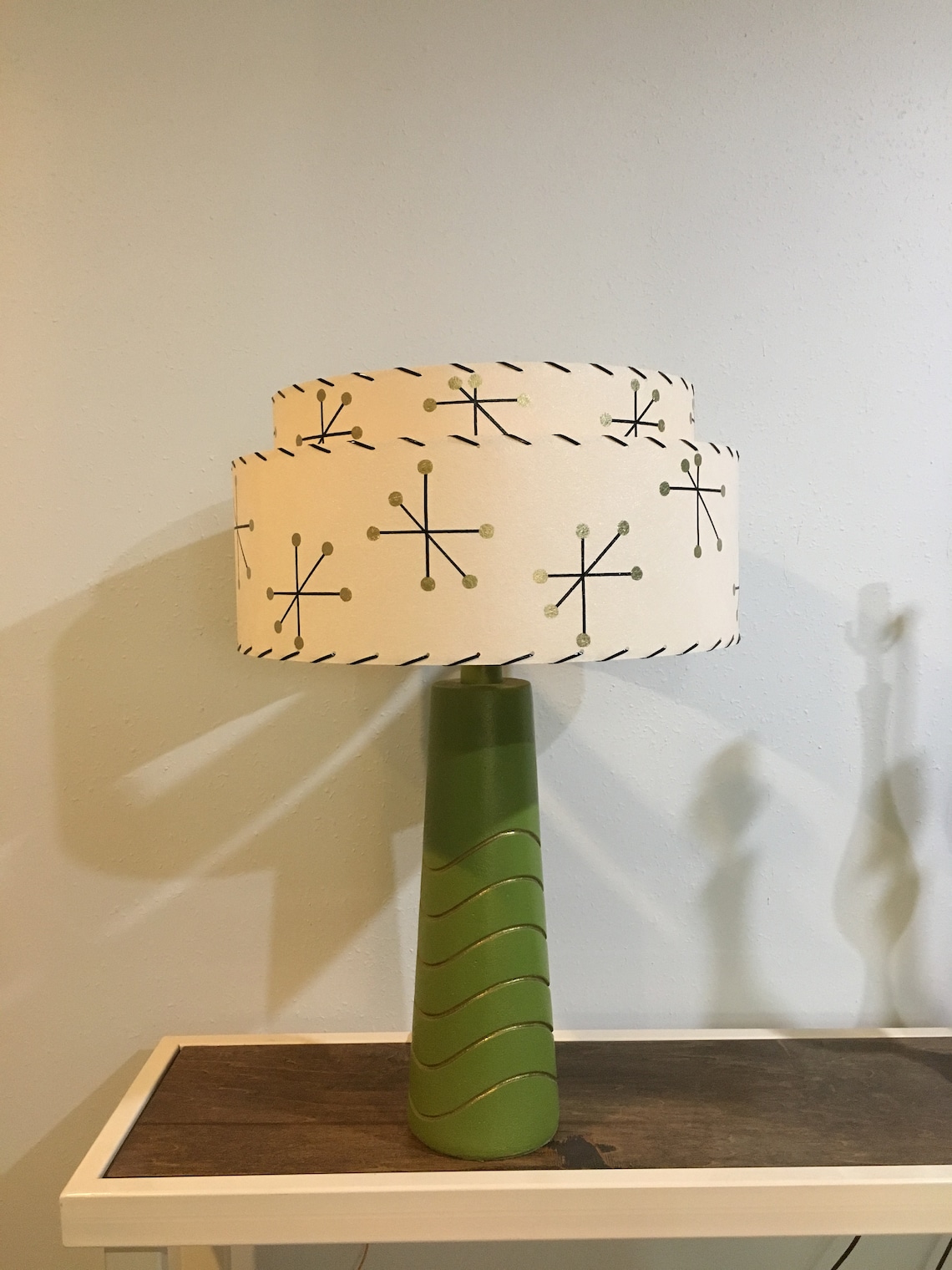 Mid Century Vintage Style 2 Tier Fiberglass Lamp Shade Modern - Etsy