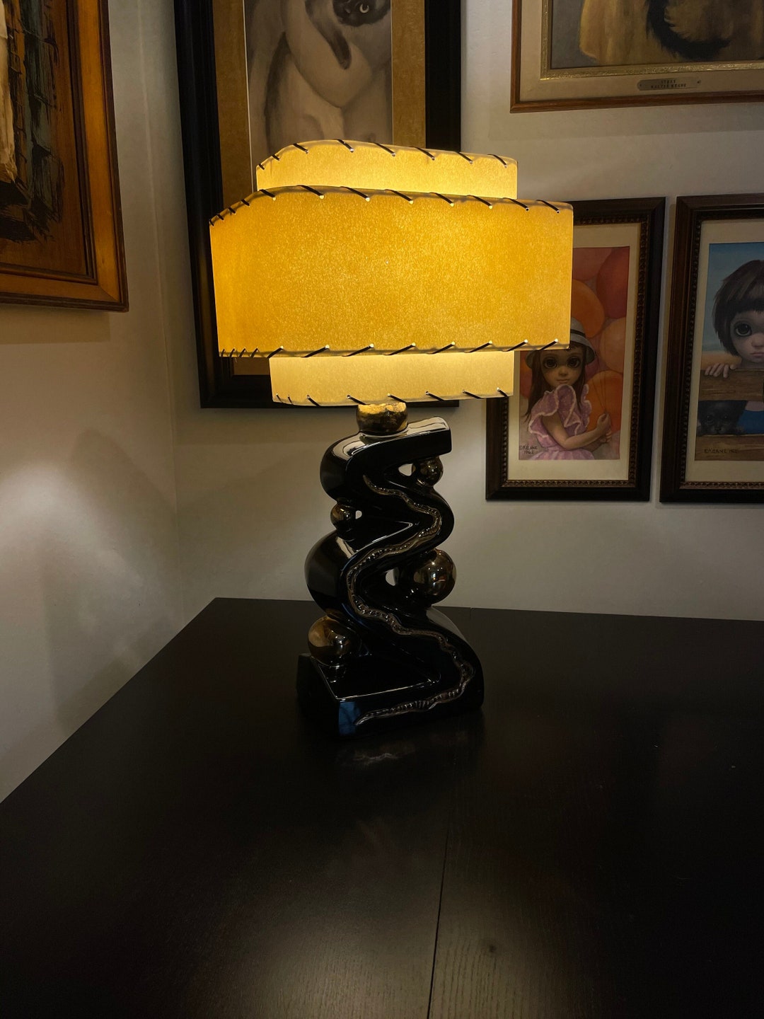 Mid Century Vintage Style Rectangular 3 Tier Fiberglass Lamp Shade ...