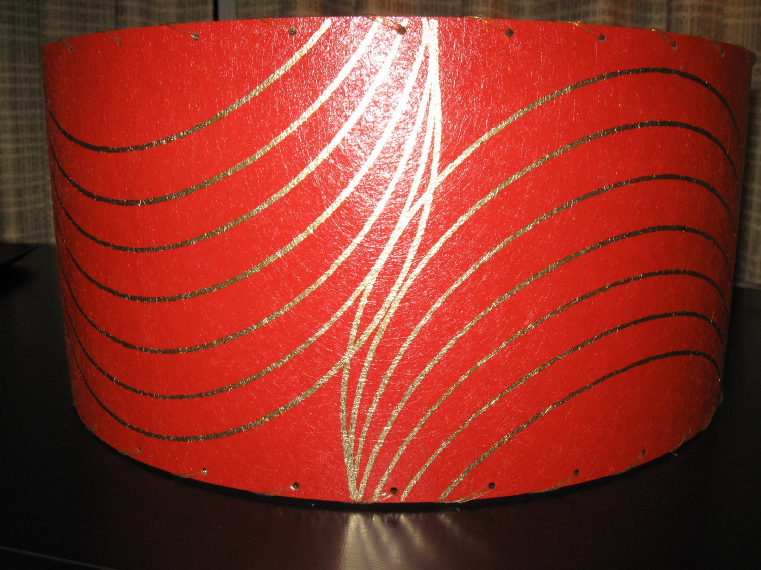 Mid Century Style Fiberglass Lamp Shade Retro Modern Red GLD ARC - Etsy