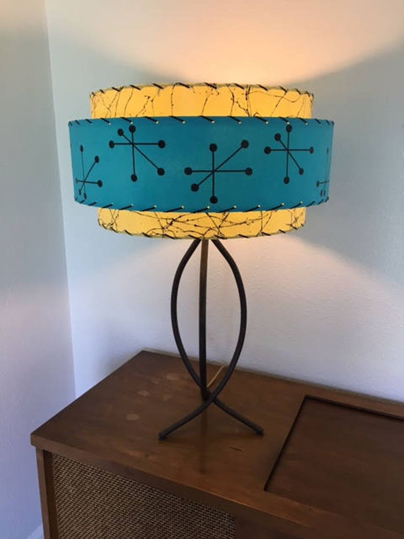 Mid Century Vintage Style 3 Tier Fiberglass Lamp Shade Atomic 18x11 ...