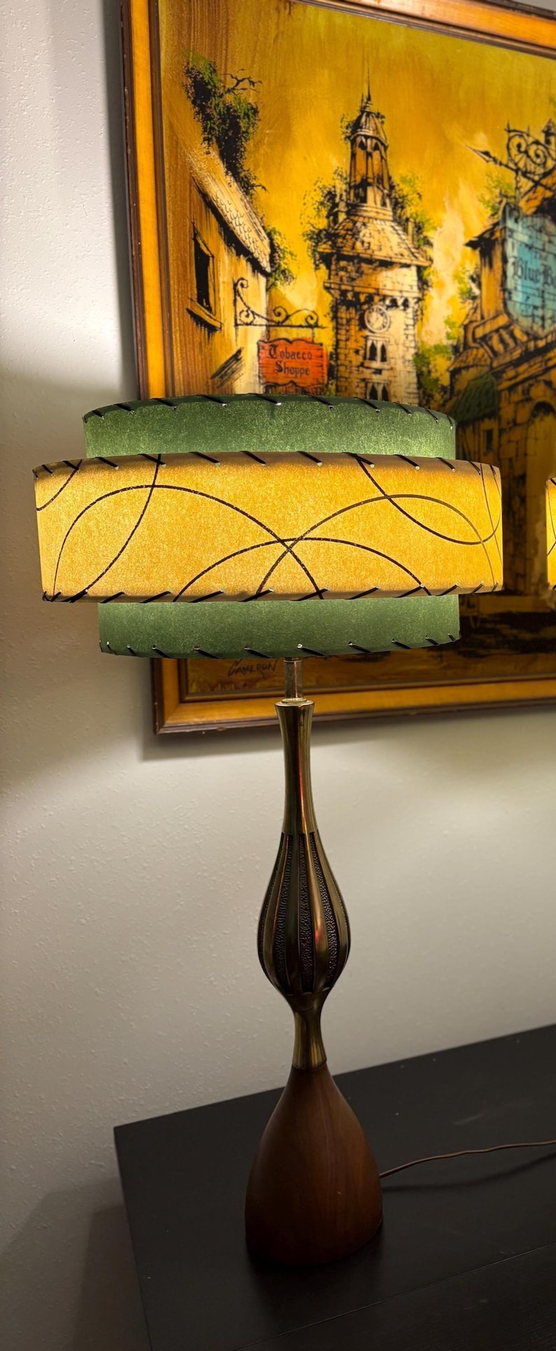 Custom Made 3 Tier Fiberglass Lamp Shade Retro Atomic MCM Mid Century ...