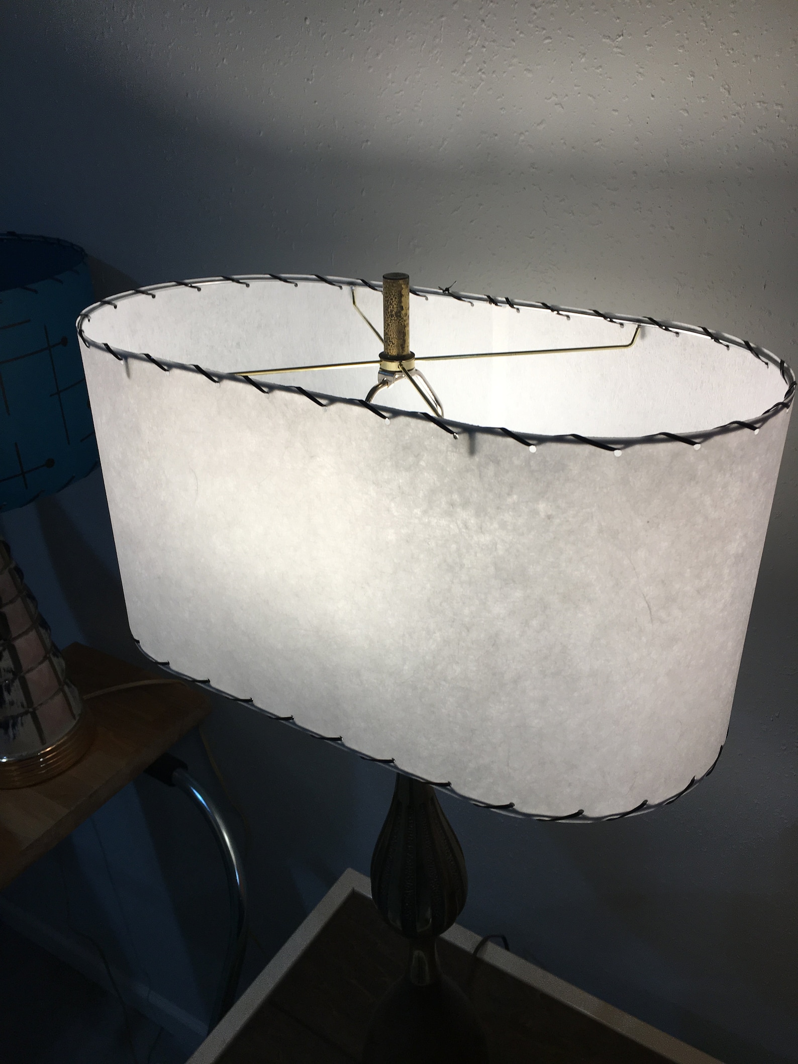 Fiberglass Lamp Shade Kit Diy Vintage Mid Century Style Oval Etsy