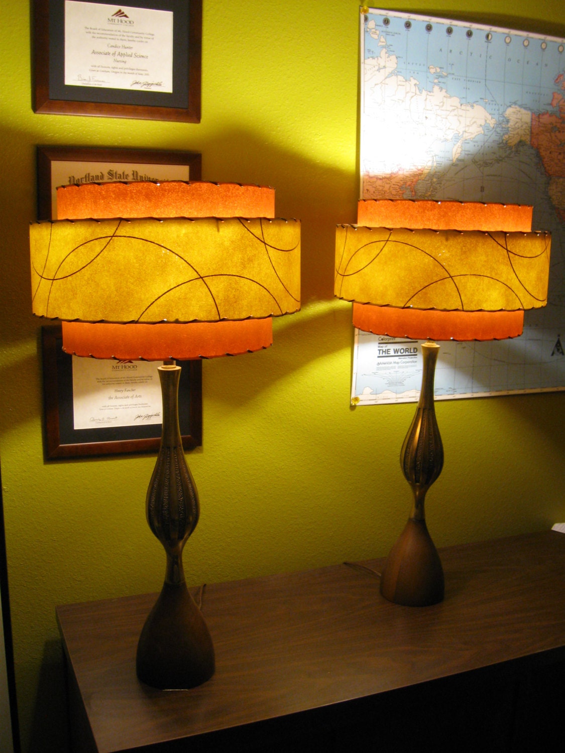 Vintage Mid Century Style Fiberglass Lamp Shade Modern Atomic - Etsy