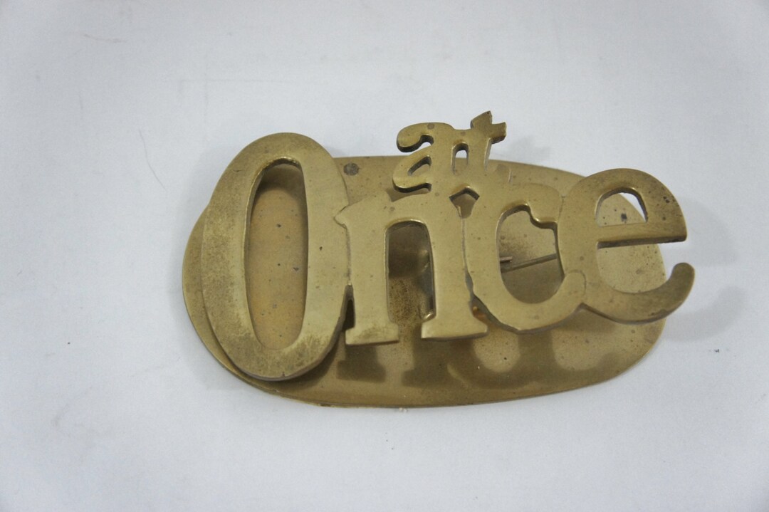 Vintage Large at Once Solid Brass Paper Clip Organizer Paper Weight ...
