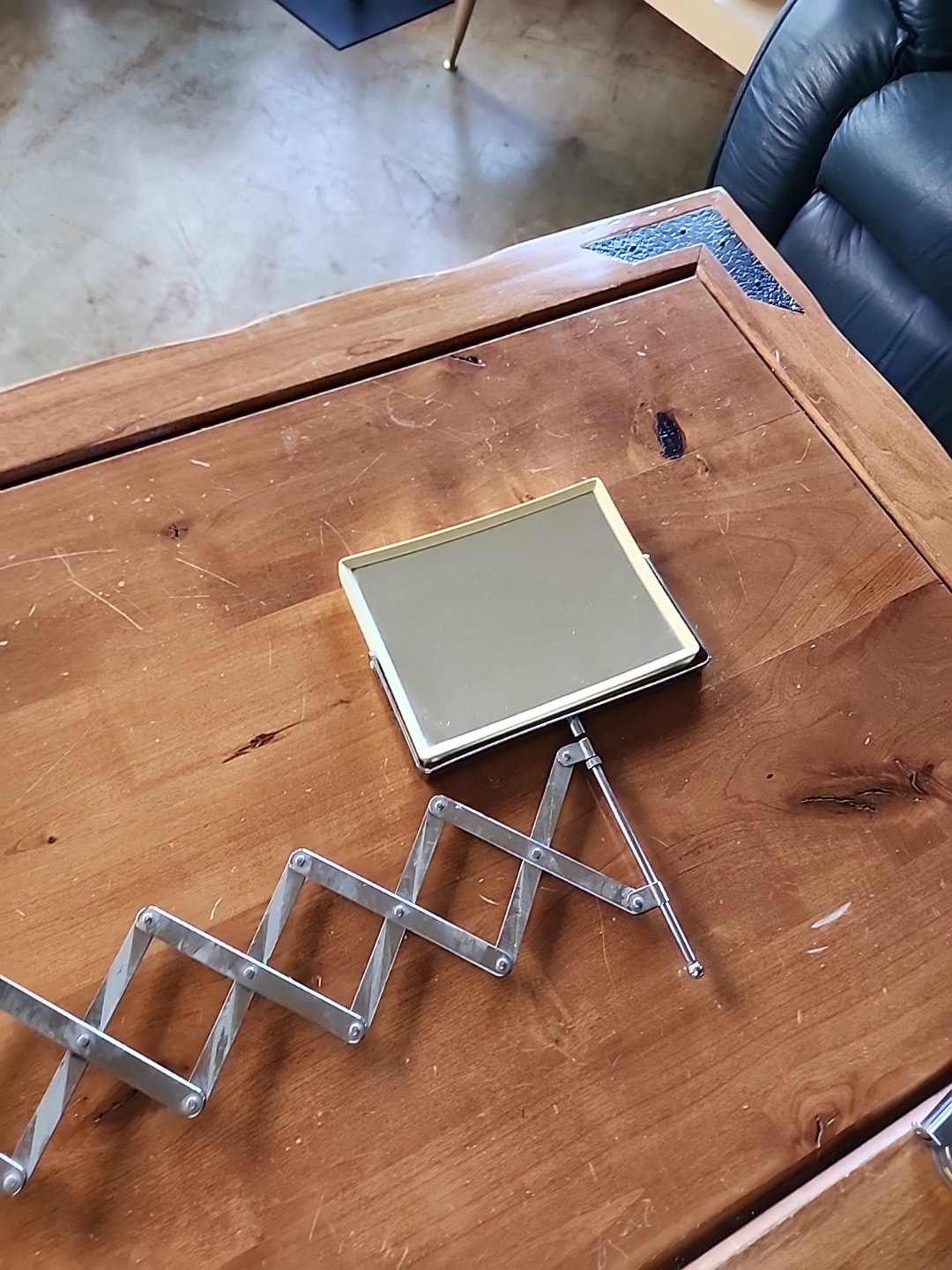 Vintage Vanity Mirror Accordion Scissor Pullout Magnifying Pivoting ...