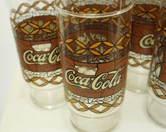 Stained Glass Coke Glasses - Etsy
